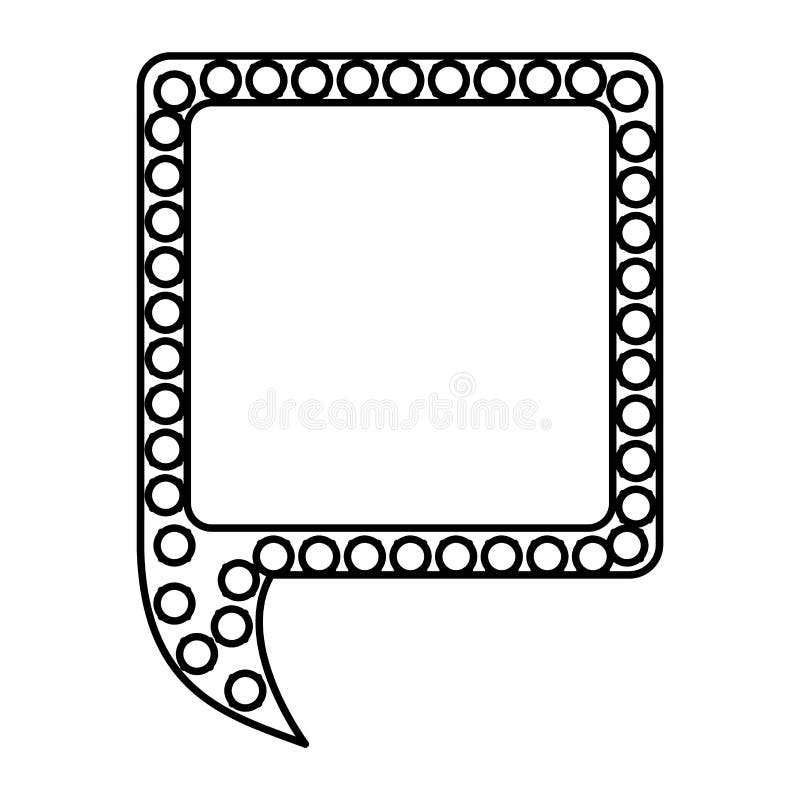 Silhouette Square Chat Bubble Stock Illustration - Illustration of ...