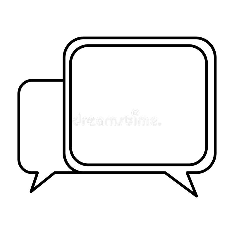 Silhouette Square Chat Bubbles Icon Stock Illustration - Illustration ...
