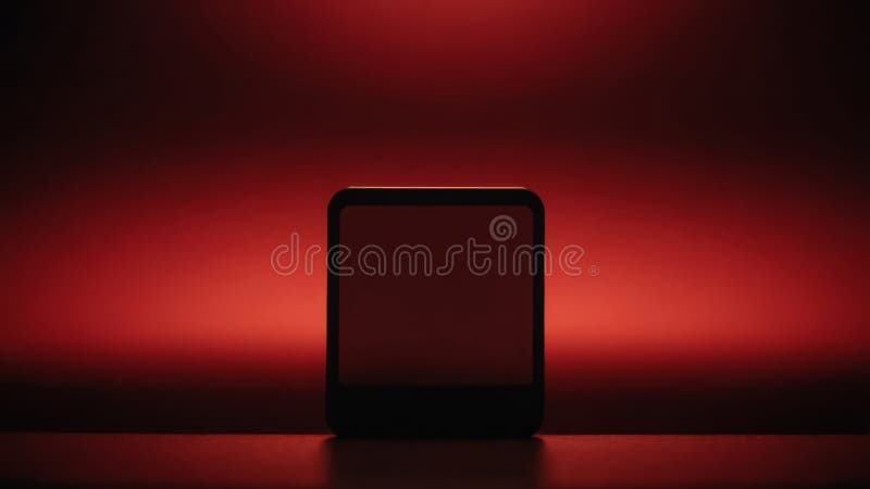 Silhouette of a Square Object Against a Dramatic Red Background ...