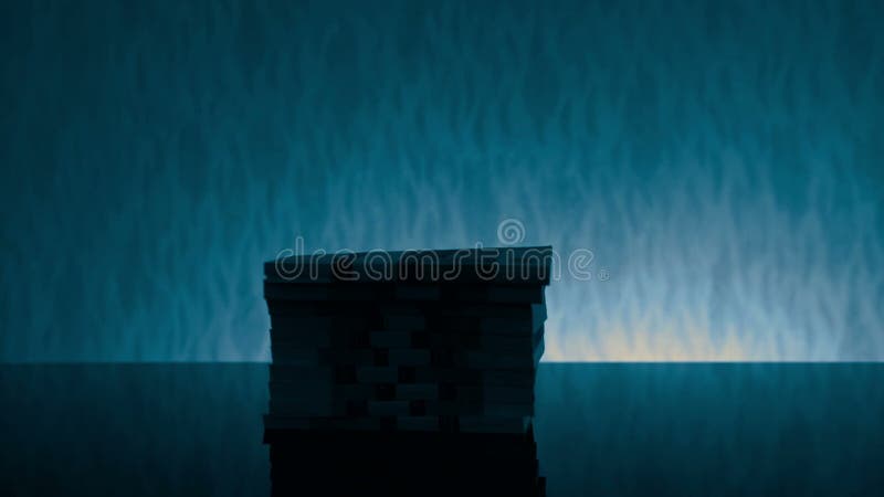 Silhouette Stack of Paper Money Falling on the Table Stock Video ...