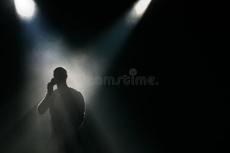Silhouette at the stage stock image. Image of lights - 54228269