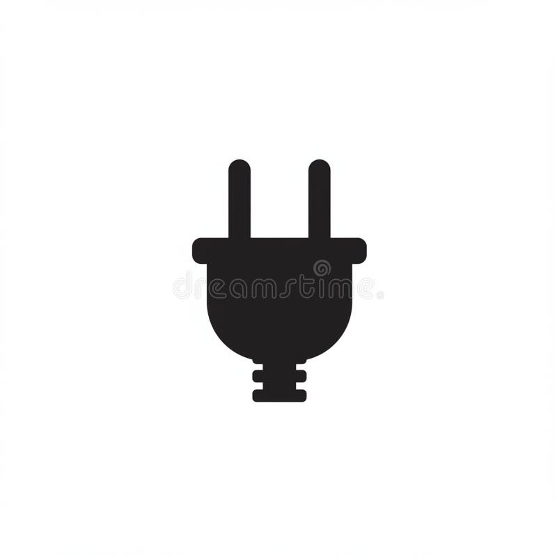 Silhouette of a Standard Electrical Plug with Two Parallel Prongs and a ...