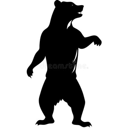 Silhouette Standing Bear Vector for Logos Illustrations and Tattoos Stock Illustration ...