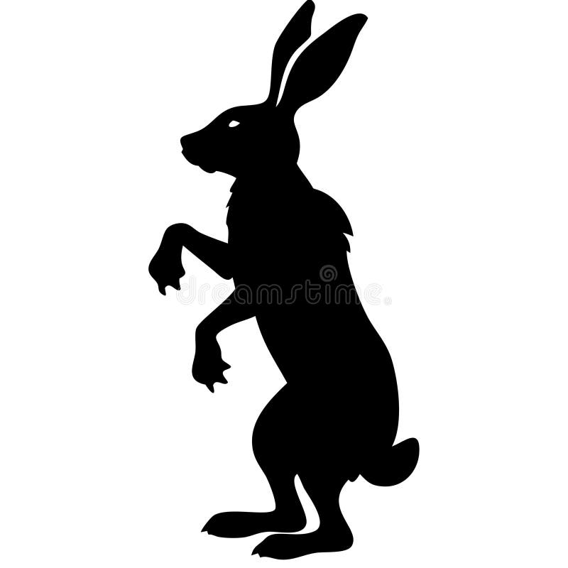 Silhouette of Standing Hare Vector Art for Tattoo and Craft Design ...