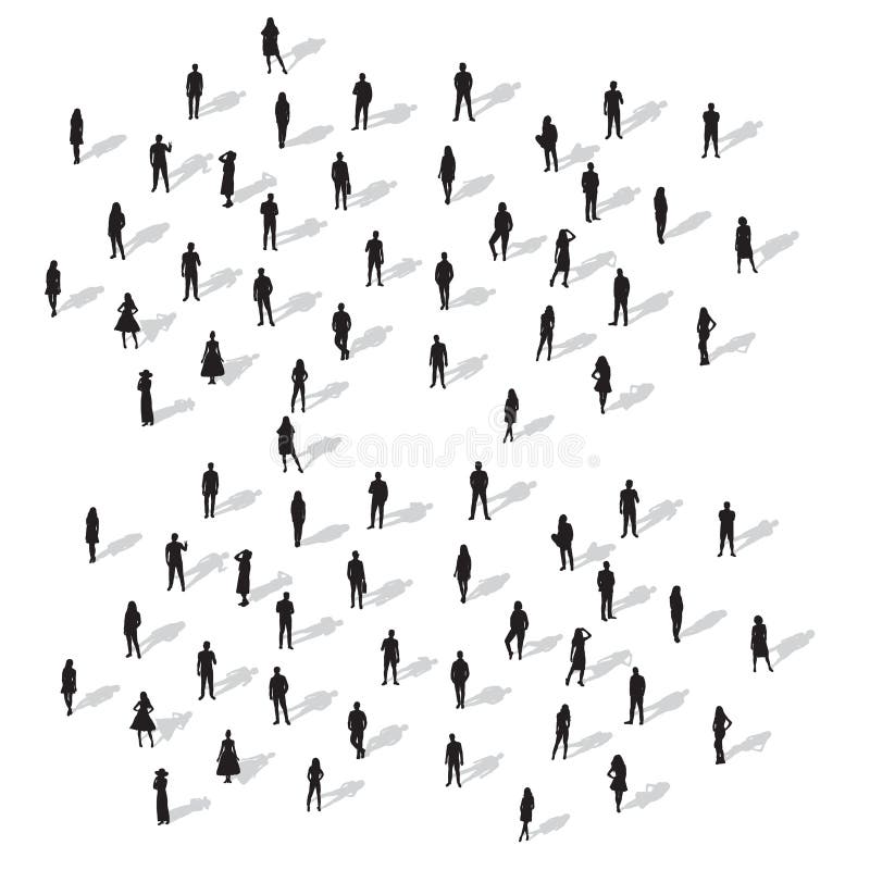 Silhouette of Standing People with Shadow Top View Vector Vector Stock ...
