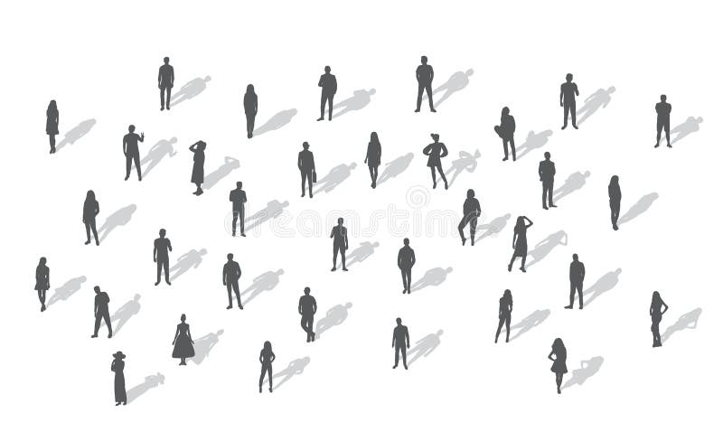 Silhouette Standing People Top View Vector Vector Stock Illustration ...