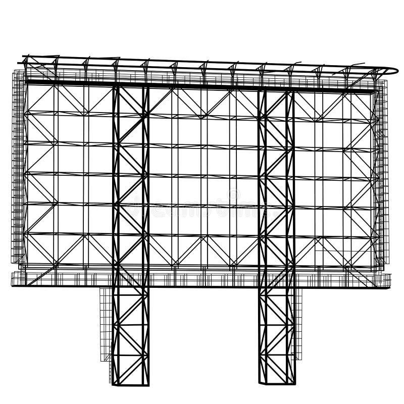 Silhouette of Steel Structure Billboard. Vector Illustration. Stock ...