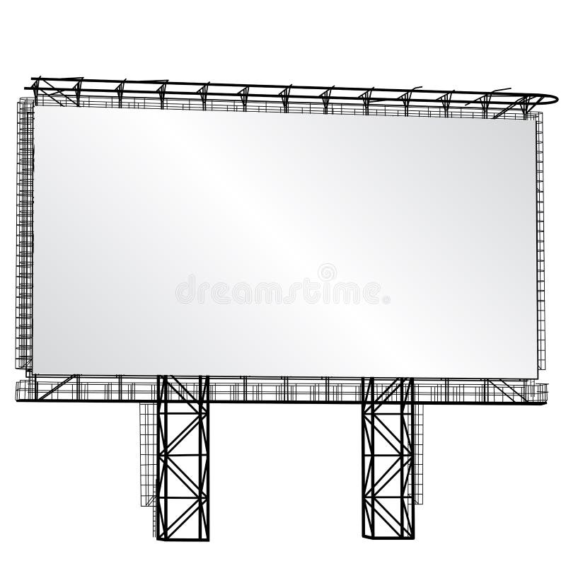 Silhouette of Steel Structure Billboard. Vector Illustration Stock ...