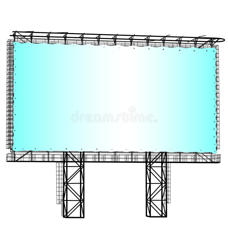 Silhouette of Steel Structure Billboard Stock Vector - Illustration of ...