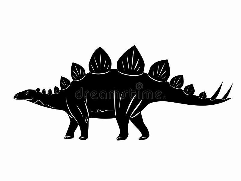 Silhouette of a Stegosaurus. Vector Drawing Stock Vector - Illustration ...