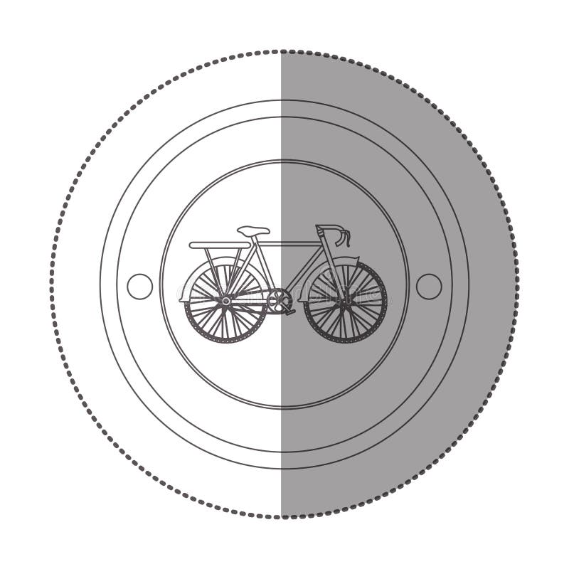 Silhouette Sticker with Circular Shape with Bicycle Stock Vector ...