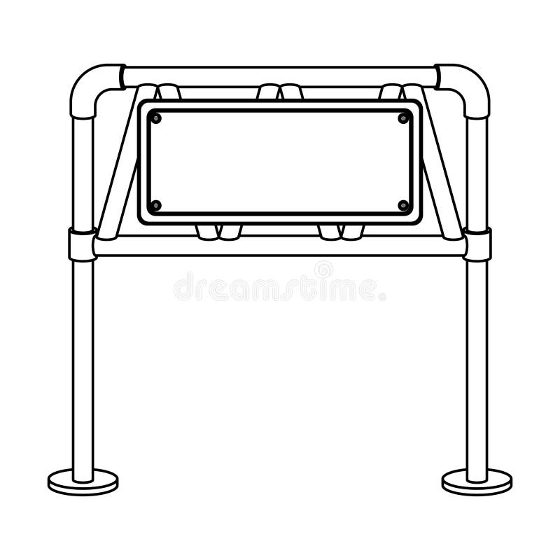Silhouette Structure Rectangle Road Sign Board Stock Vector ...