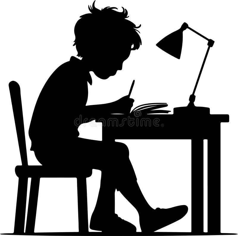 Studying Silhouette Stock Illustrations – 11,287 Studying Silhouette ...