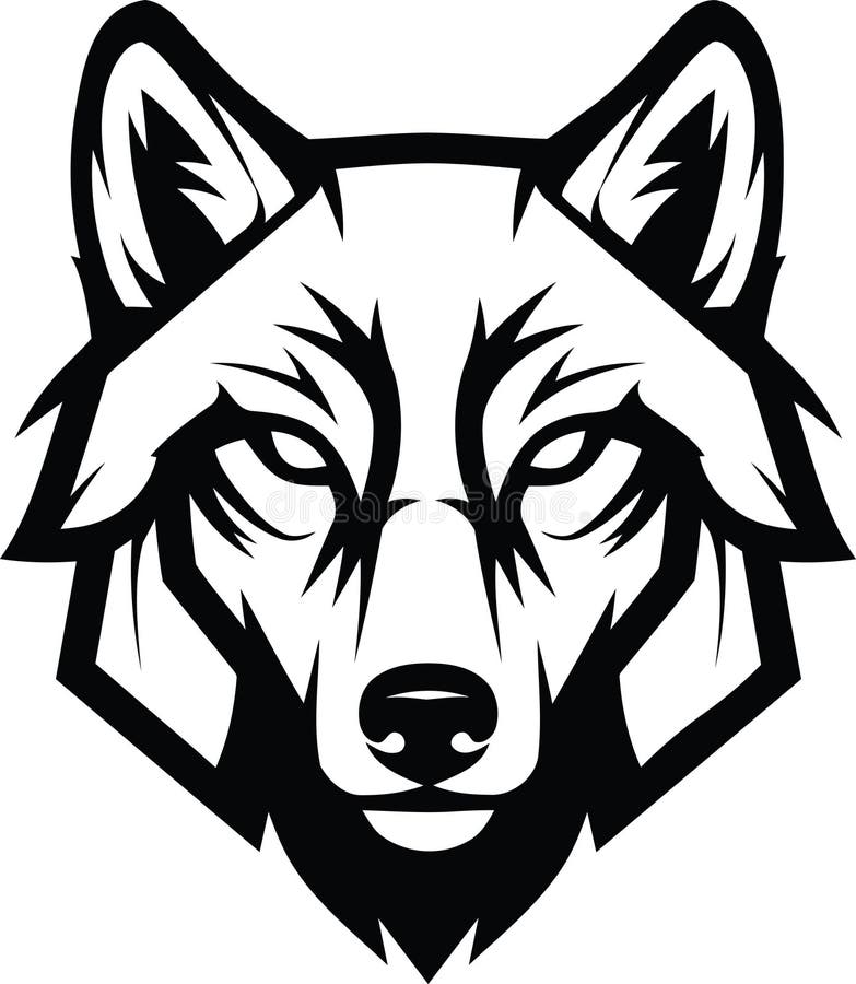 Silhouette Stylized Wolf Head Design Bold Animal Art for Digital ...