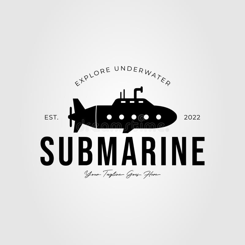 Silhouette Submarine or Sub Marine Logo Vector Illustration Design ...