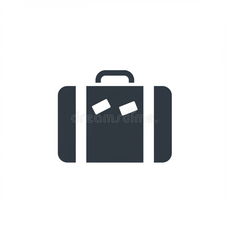 Silhouette of a Suitcase with Two Rectangular Stickers, Suggesting ...