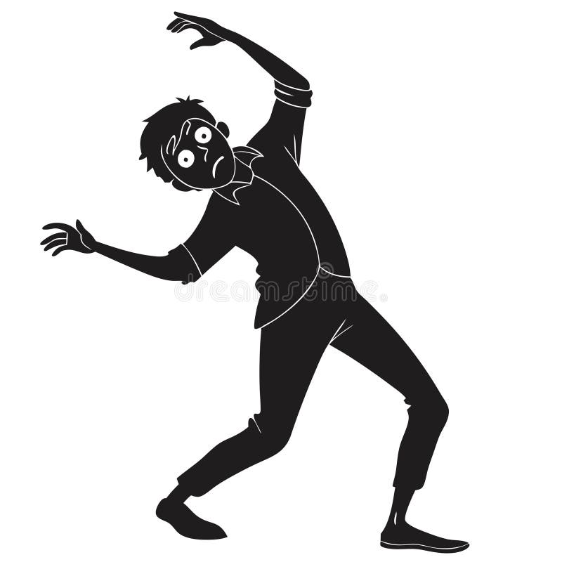 Silhouette of Surprised Man in Awkward Pose Vector Illustration for ...