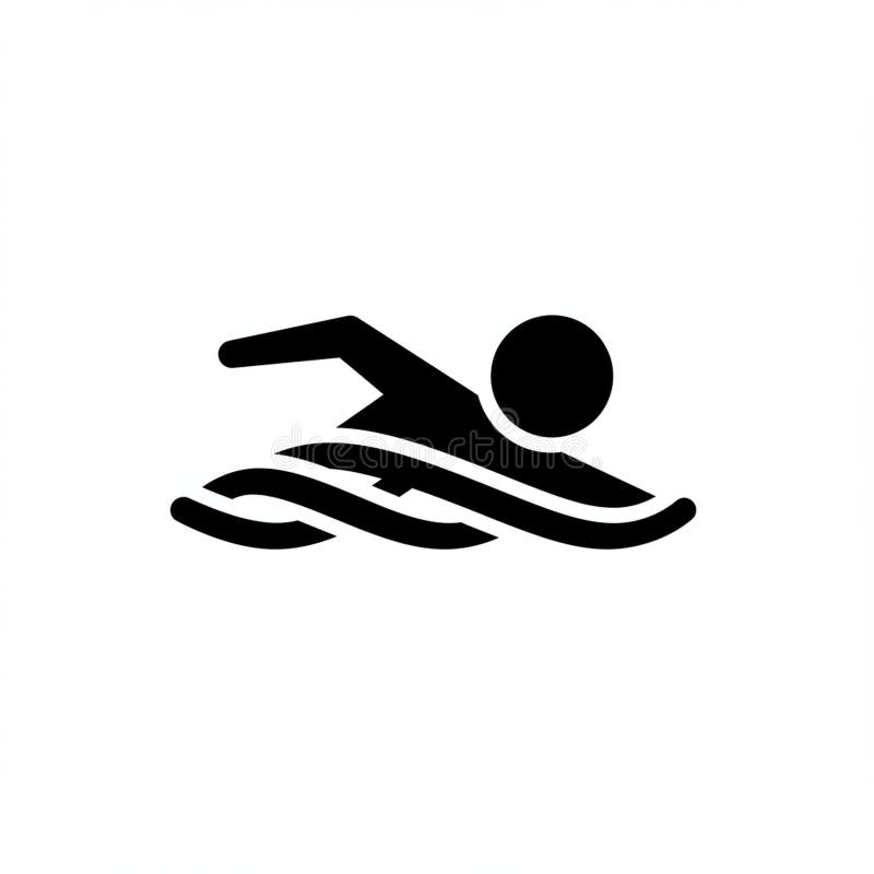 Silhouette of a Swimmer in a Freestyle Stroke. Features Include a ...