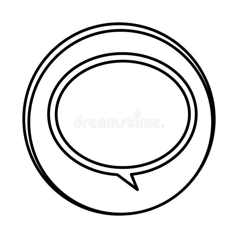 Silhouette Symbol Round Chat Bubble Icon Stock Illustration ...