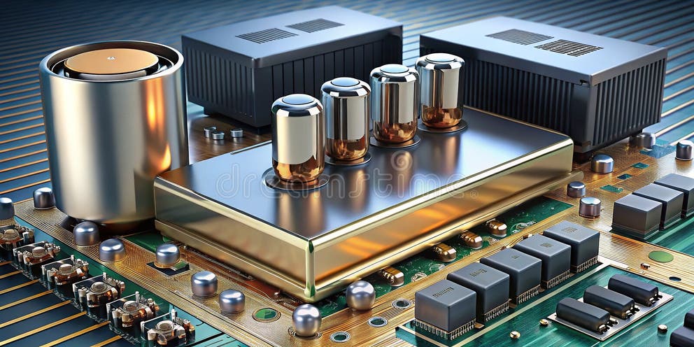 A Silhouette Symphony of Electronic Components Amplifier Capacitor and ...