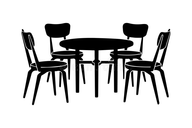 Silhouette Table and Chairs" is a Clean and Simple Graphic ...