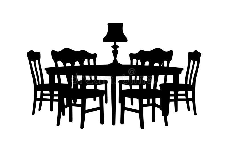 Silhouette Table and Chairs" is a Clean and Simple Graphic ...