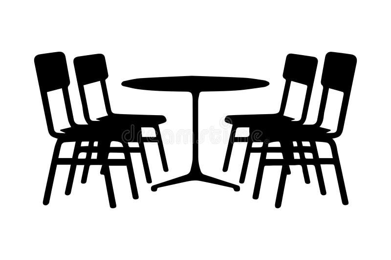 Silhouette Table and Chairs" is a Clean and Simple Graphic ...