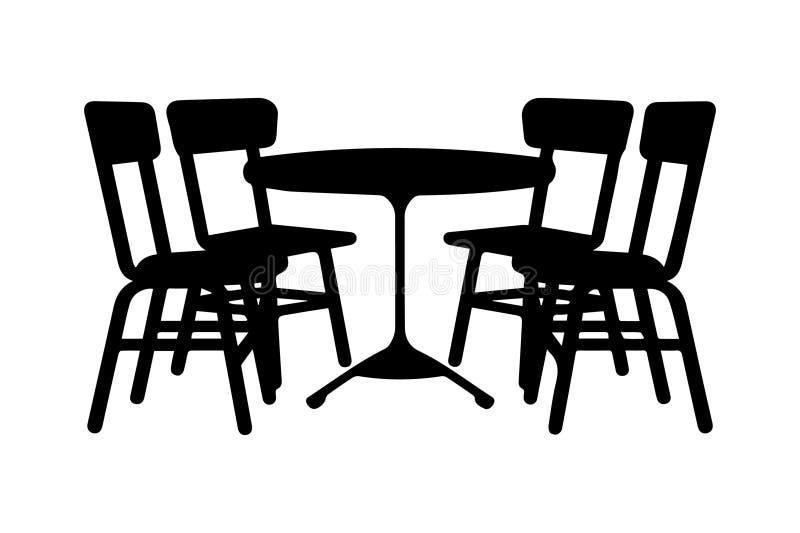 Silhouette Table and Chairs" is a Clean and Simple Graphic ...
