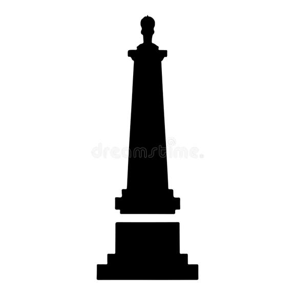 Silhouette of a Monumental Column Stock Vector - Illustration of ...