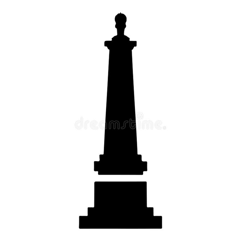 Silhouette of a Monumental Column Stock Vector - Illustration of ...