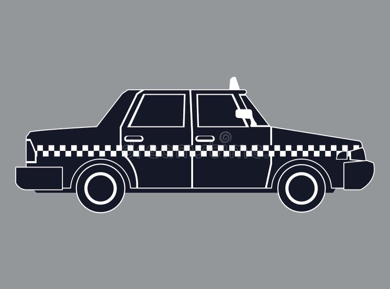 Silhouette Taxi Car Side View Stock Vector - Illustration of road ...
