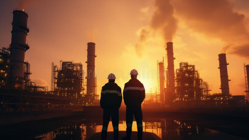 Silhouette of Foreman and Worker Team at Construction Site with Blurred ... Silhouette of Foreman and Worker Team at Construction Site with Blurred ...