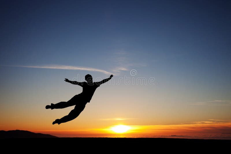 Sunset jump for fun stock image. Image of outdoors, action - 30215549