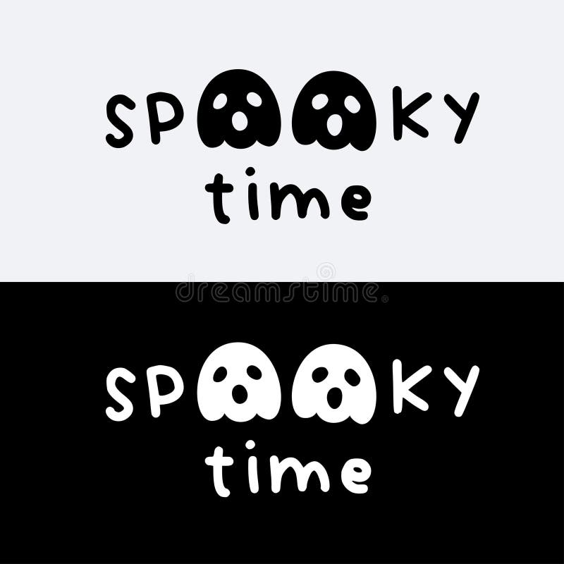 Silhouette Text of Spooky Time. Vector Illustration Stock Illustration ...
