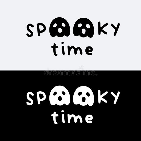 Silhouette Text of Spooky Time. Vector Illustration Stock Illustration ...