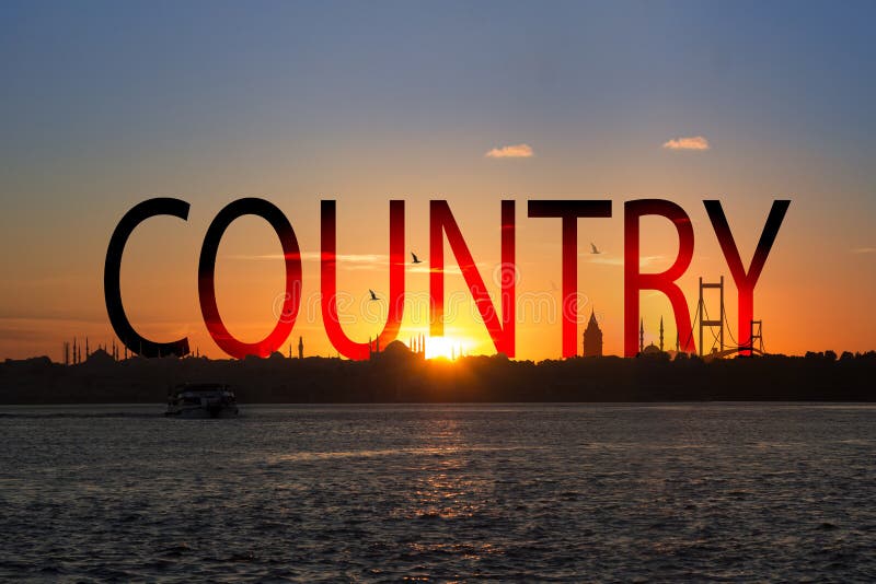 Silhouette text at sunset stock image. Image of silhouette - 118706129