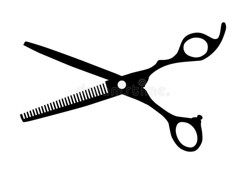 Silhouette of Thinning Shears Scissors. Vector. Stock Vector ...