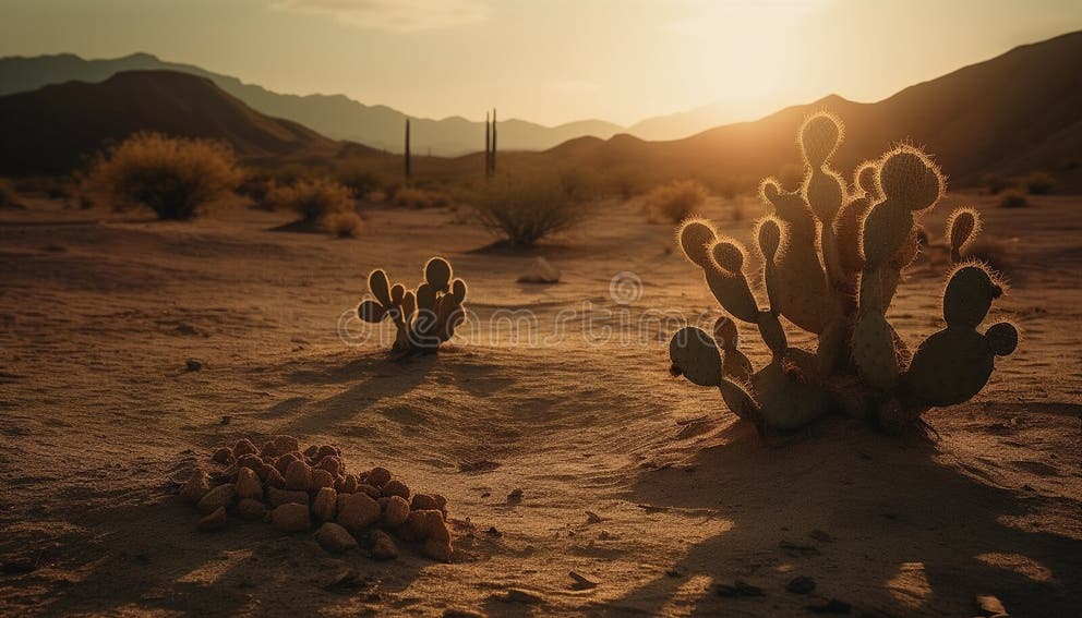 Silhouette of Thorn Tree in Arid Climate Generated by AI Stock ...