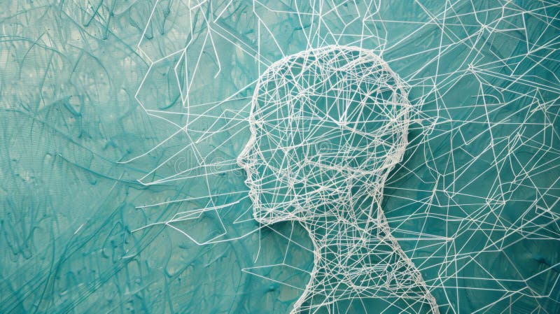 The Silhouette of Threaded Mind.AI Generated Image Stock Photo - Image ...