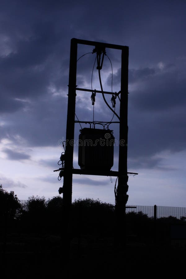 Overhead Transformer Bank with Three White Distribution Transformers on ...