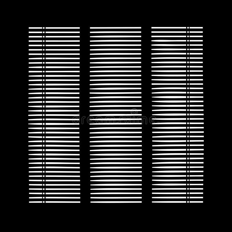 Silhouette of Three Sections Blinds on Black Background. Gobo Mask for ...