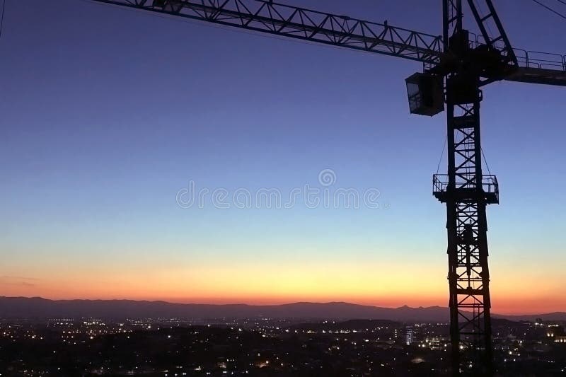 Tower Crane at the Construction Site Working on the Erection of a ...