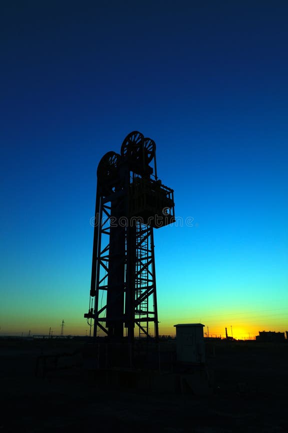 Silhouette of Tower Pumping Unit Stock Photo - Image of extraction ...