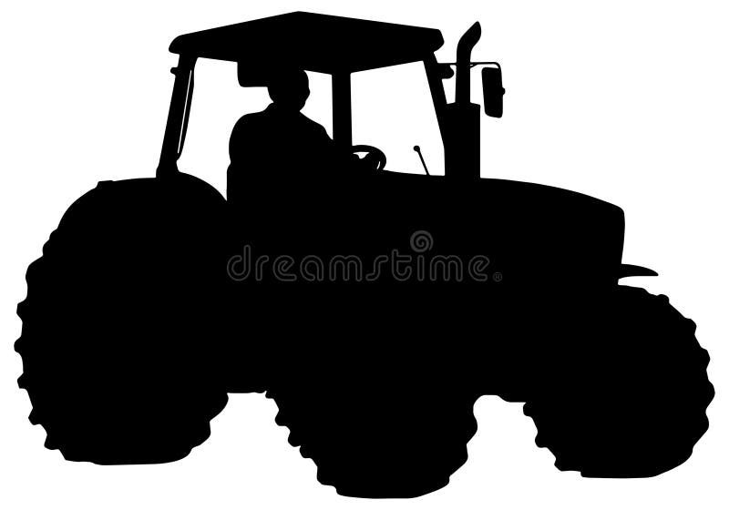 Silhouette of a Farmer Driving a Tractor, Isolated. Generative AI Stock ...