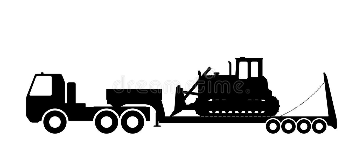 Silhouette Tractor Trailer Stock Illustrations – 2,008 Silhouette ...