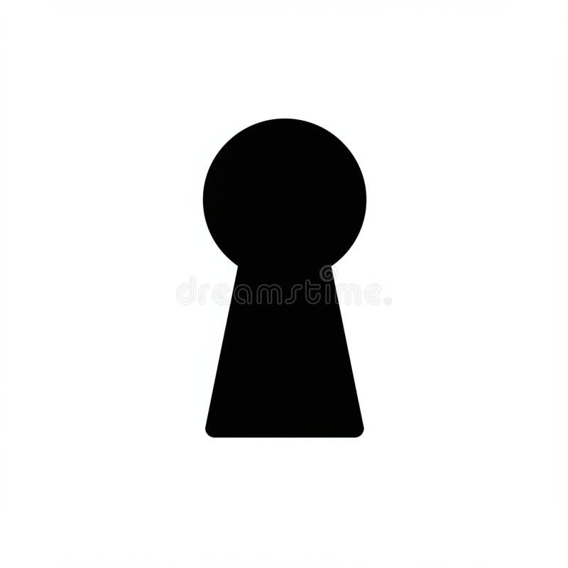 Silhouette of a Traditional Keyhole, Featuring a Circular Top Connected ...