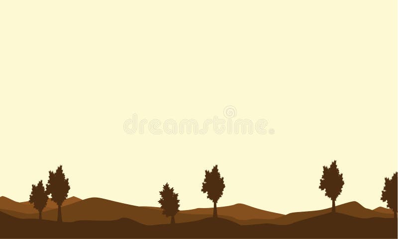 Silhouette of Tree on Brown Backgrounds Stock Vector - Illustration of ...