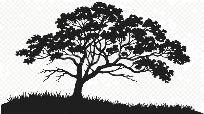 Silhouette Tree Design, Nature S Outline Shape Art Vector Design ...