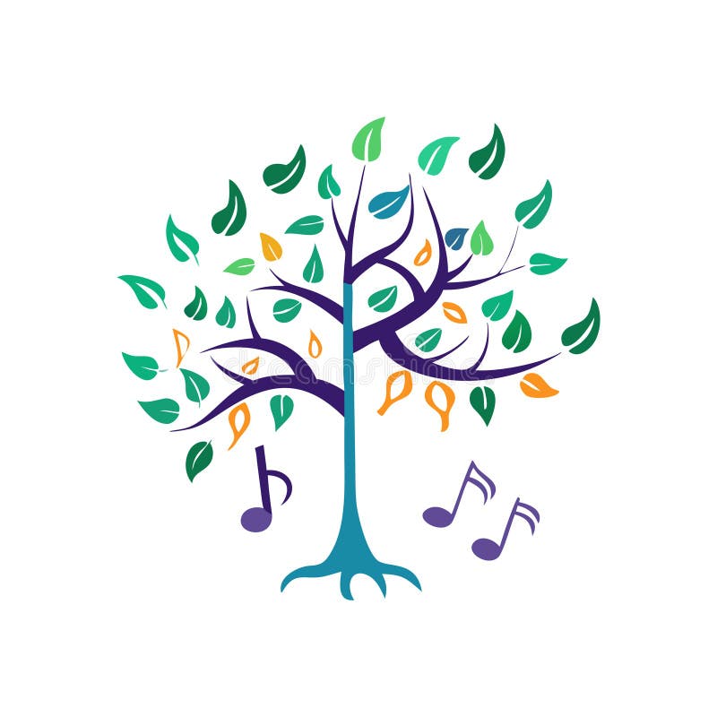 Silhouette Tree with Musical Notes: Vector Illustration for Music ...
