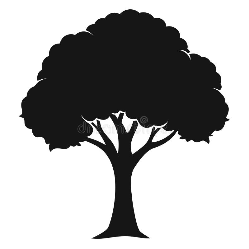 Black Tree Silhouette Vector Icon Stock Vector - Illustration of font, life: 392563201